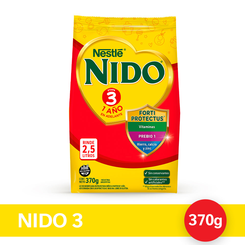 NIDO® 3+ PREBIO 1 Leche en Polvo Softpack 370grs | Shop Nestlé