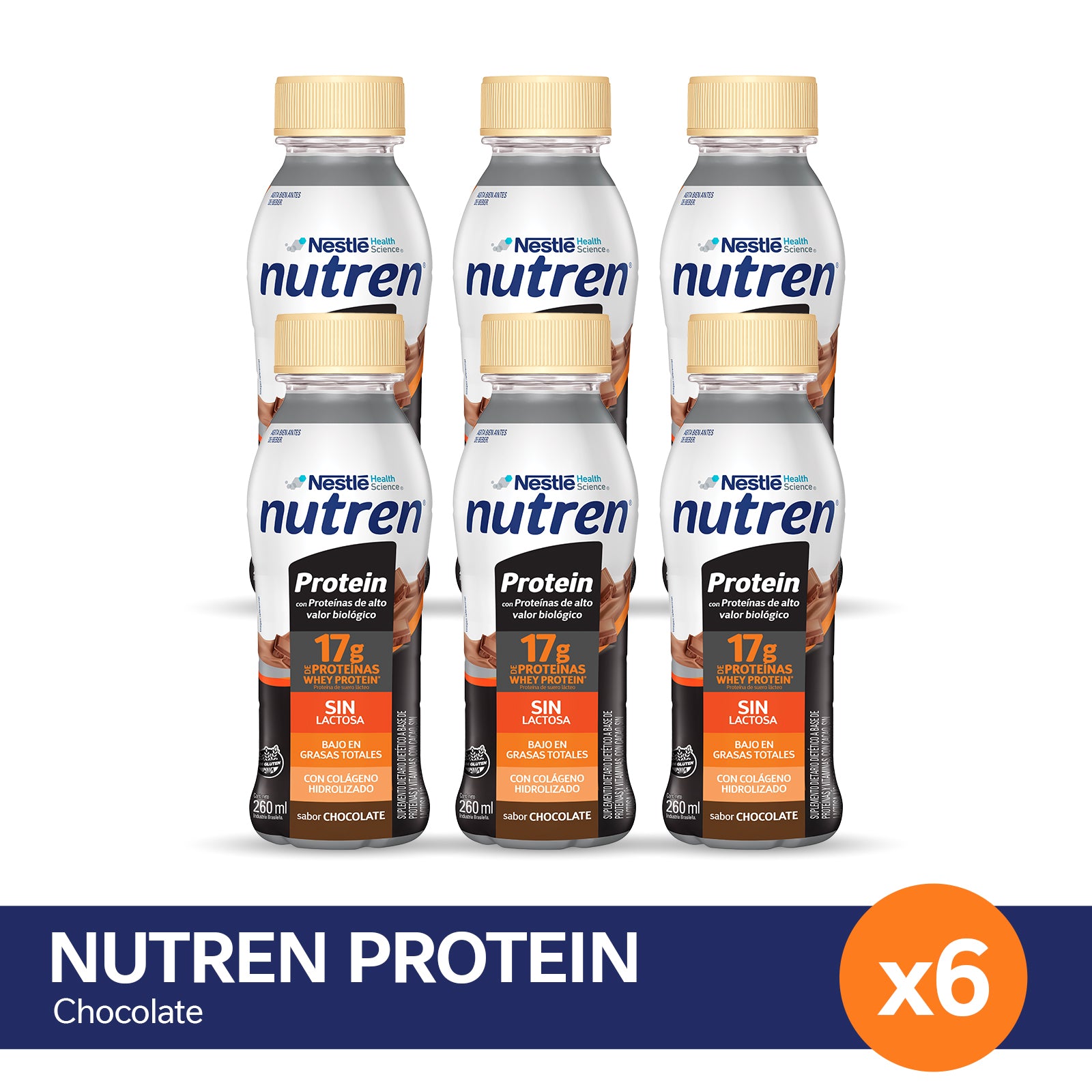 Pack x6 Nutren Protein RTD 260ml Sabor Chocolate | Shop Nestlé